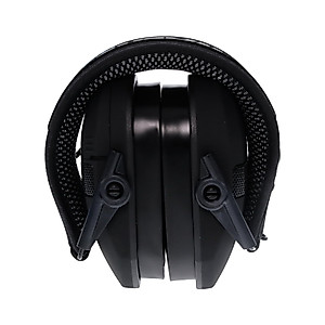 Walker's Razor Slim X-TRM Noise-Cancelling Sound-Enhancing Hunting Gun Range Shooting Electronic Earmuffs with Cooling Pads, Moisture Wicking Headband & 2 AAA Batteries, Black