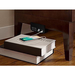 AFI, Sienna Full Murphy Bed Chest with Built-in Charger, Walnut