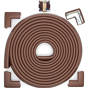 Bundle & Save - Roving Cove Slim-Fit Edge Corner Guards (Small 15ft Edge 4 Corners, Coffee Brown) + 3M Double-Sided Replacement Tape (#9448A) - 36 feet (0.51 in Wide)