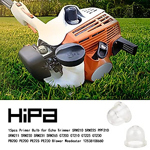 Hipa 15pcs Primer Bulb for ECHO Trimmer SRM210 SRM225 PPF210 SRM211 SRM230 SRM231 SRM265 GT200 GT210 GT225 GT230 PB200 PE200 PE225 PE230 Blower Weedeater 12538108660