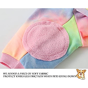 Dog Cotton Tie dye Hoodie Pink Pullover Sweatshirts Soft and Stretch Pets Clothes Hooded for Small Dogs(Pink S)