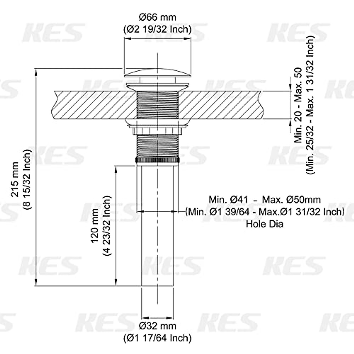 KES Bathroom Sink Drain Without Overflow Sink Drain Stopper Matt Black Pop Up Drain, All Metal Rustproof Brass and 304 Stainless Steel, S2008D-BK