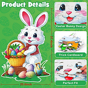Easter Basket Stuffers for Toddlers Kids, 45PCS Bunny Floor Puzzle for Kids Age 4-8 Large Jigsaw Puzzles Easter Gifts for Boys Girls Egg Hunt