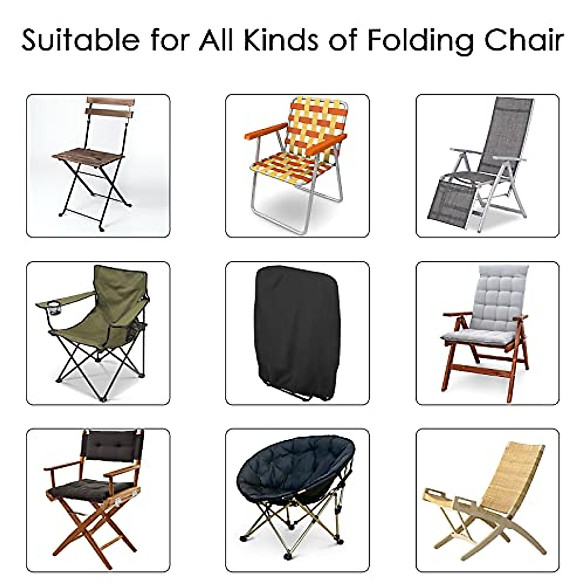 SHINLEYPACK Zero Gravity Chair Cover Outdoor Folding Chair Cover 2 PCS Waterproof Patio Lawn Chair Covers, Dustproof Lawn Patio Furniture Covers All Weather Resistant (28''L x 13''W x 43''H)