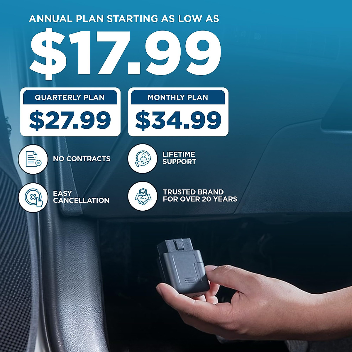 Lightning GPS OBD-II Real-Time GPS Tracker for Vehicles – Easy Installation, Flexible Subscription Plans for Cars, Trucks, Fleets & Teen Drivers – GPS Locator w/Instant Alerts – Subscription Required