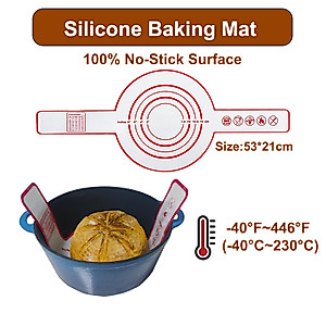 Sourdough Starter Kit,Sourdough Bread Baking Supplies Includes 24OZ Sourdough Starter Jar,2Pcs 9 Inch Round&Oval Sourdough Bread Proofing Baskets With Linen Liner,Silicone Baking Mat,Bread Making Kit