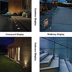 RNEHON 10W In-Ground Well Light,Voltage 12-24V, In-Ground Lighting, Low Voltage Landscape Pathway Lights, IP67 Waterproof, Aluminum, 3000K Outdoor Lighting for Yard,Lawn,Garden,Patio,Pack of 6