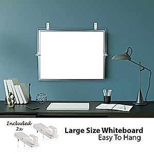 Dry Erase White Board for Desk & Wall,12"X16" Large Magnetic Desktop Whiteboard with Stand, 8 Markers, 4 Magnets,1 Eraser, Double-Sided Portable Whiteboard Easel for Office, Students Memo to Do List