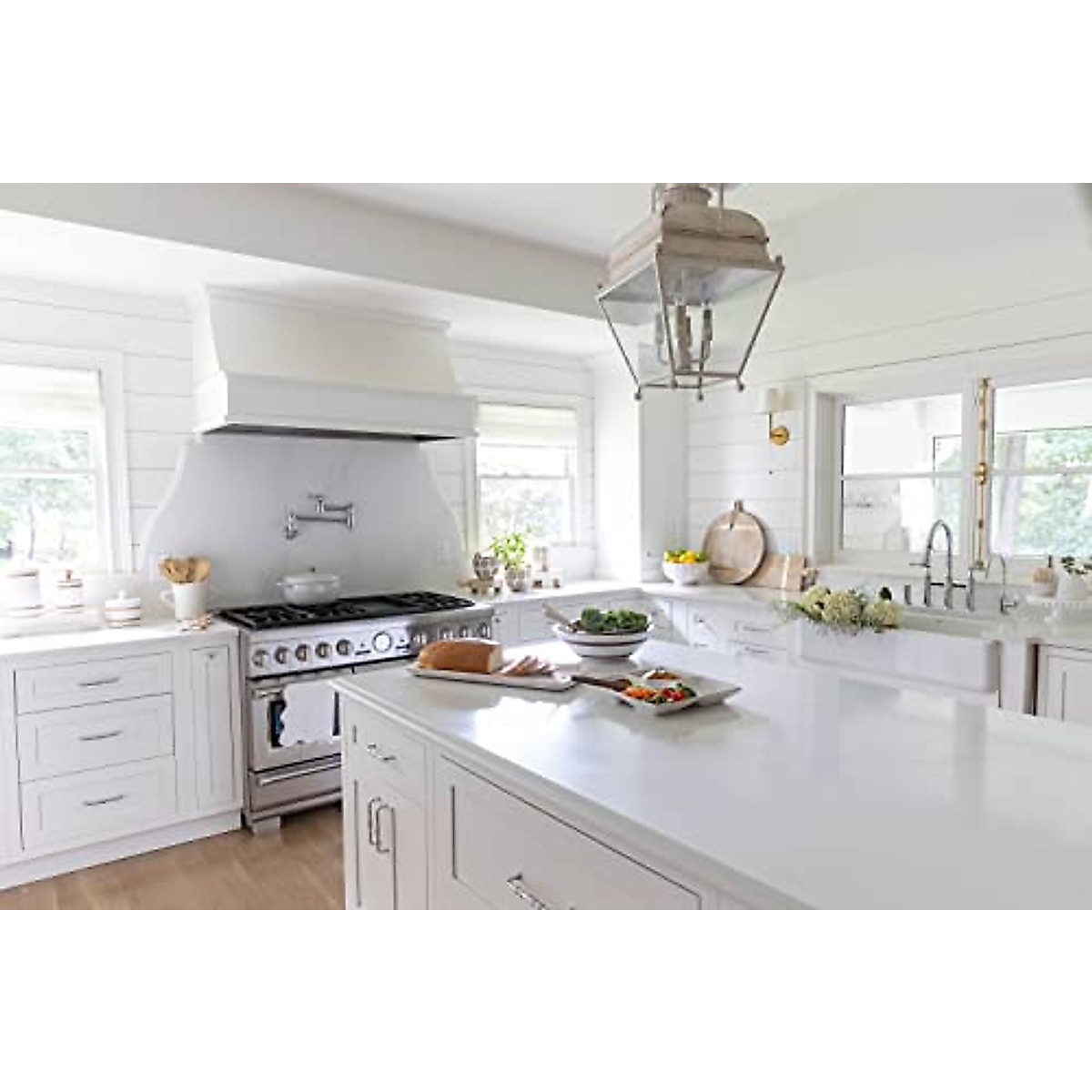 Mud Pie Wood Strap Canisters, White