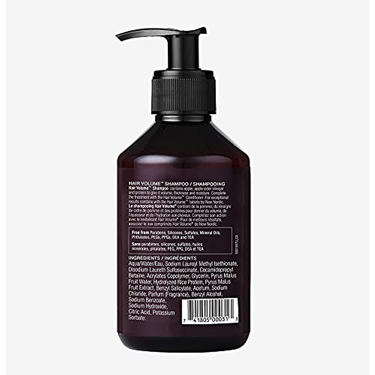 New Nordic Hair Volume Shampoo, Herbal Recipe for Thicker Fuller Hair, Vegan, Clean Ingredients, 8.5 Fl Oz