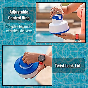 Pool Chlorine Floater, Collapsible, Chlorine Tablet Floater, Chlorine Floater 3 Inch Tablets, Floating Chlorine Dispenser for Pool, Pool Tablet Floater, Pool Floater for Chlorine Tablets