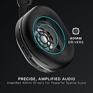 Turtle Beach Stealth 500 Wireless Amplified Gaming Headset for PC, PS5, PS4, & Mobile – 40-Hr Battery, Bluetooth, Memory Foam Cushions, Flip-to-Mute Mic, EQ Presets, Companion App – Black