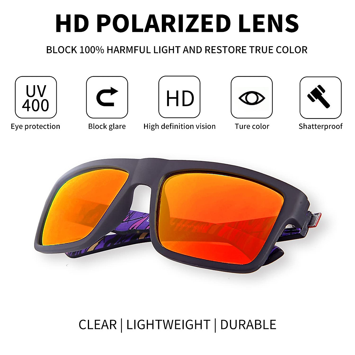 Tramean Retro Polarized Sunglasses for Men and Women Classic Vintage Square Sun Glasses UV400 Protection,2 Pack