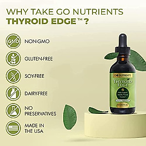 Go Nutrients Selenium 1.0 oz & Thyroid Edge 60 mL | Yeast-Free Liquid Drops, Selenium Drops, Herbal Supplements | Thyroid Support Dietary Supplements to Boost Metabolism, & Increase Levels of Iodine
