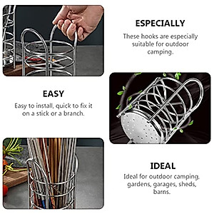 BESTonZON 1pc Stainless for Farmhouse Cutlery Countertop Utensil Rack Organizer Chopstick Holders Stand Round Pot Sponge Pen Black Sink Display Caddy Hanging Steel Cooking Silver