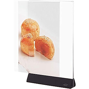8.5x11 Acrylic Sign Holder, Clear Sign Holder Plastic Paper Holder Slant Back Sign Holders 8 1/2 x 11 inches Sign Holder Acrylic Display Stand for Office, Store,5 Pack