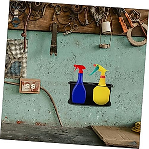 Spray Bottle Holder Hook Spray Bottles Wall Hanging Storage Racks Spray Bottle Hanger Spray Bottle Mounting Bracket Spray Bottle Wall Mount Wall Bracket Black Stainless Steel Gatuida