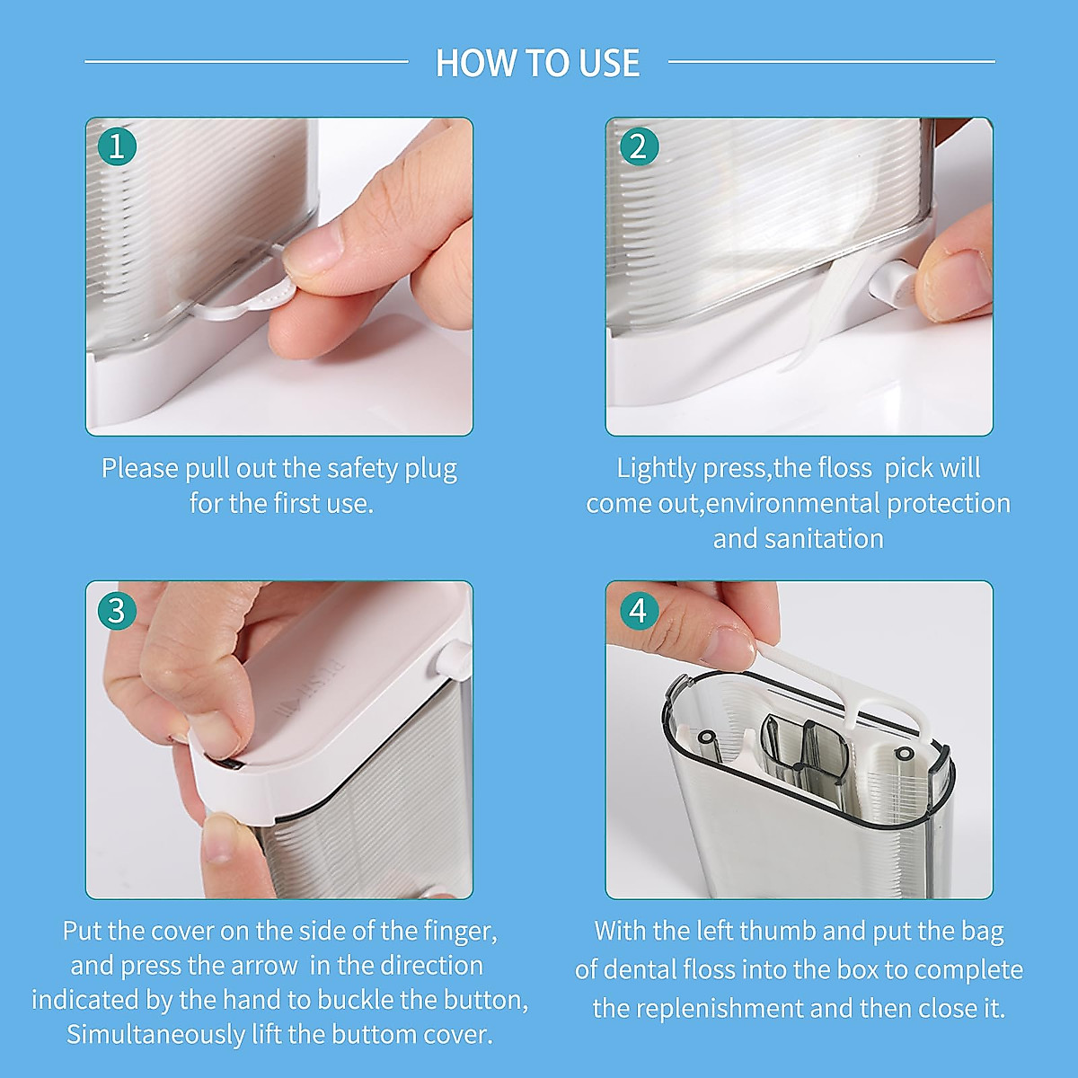 LIAMOSS Dental Floss Dispenser-Adult Unbreakable and Shred-Resistant Flossers-188 Count Professional Toothpicks Sticks-Perfect Dental Tools for Super Clean Teeth