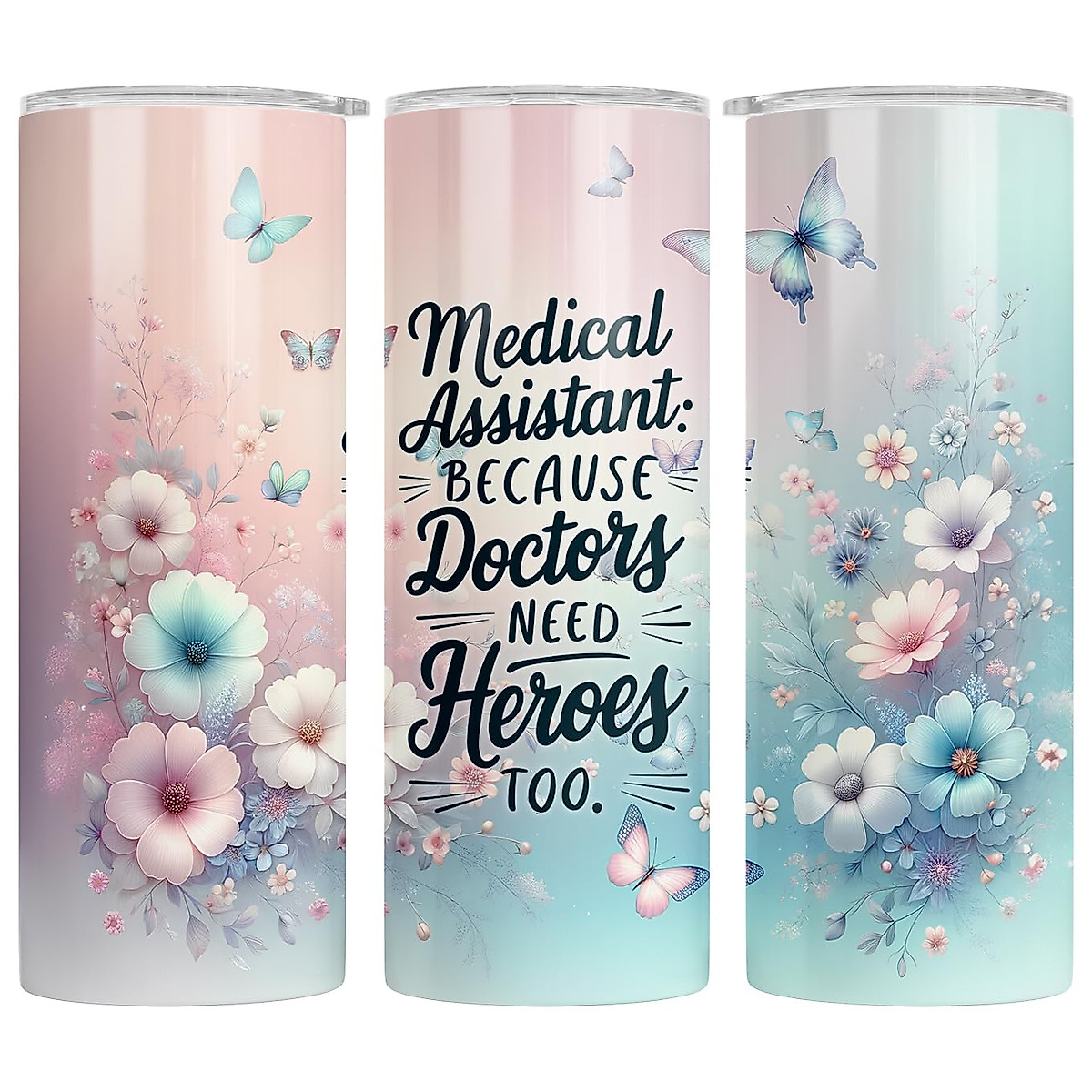 Casitika Certified Medical Assistant Gifts For Women. 20 Oz Medical Assistant Tumbler For Appreciation Week Or Graduation. Because Doctors Need Heroes Too. (Pastel)