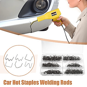 X AUTOHAUX 1200 Pcs Hot Staples Welder Stapler Repair Kit with Four Shapes and Six Specifications Stainless Steel Silver Tone