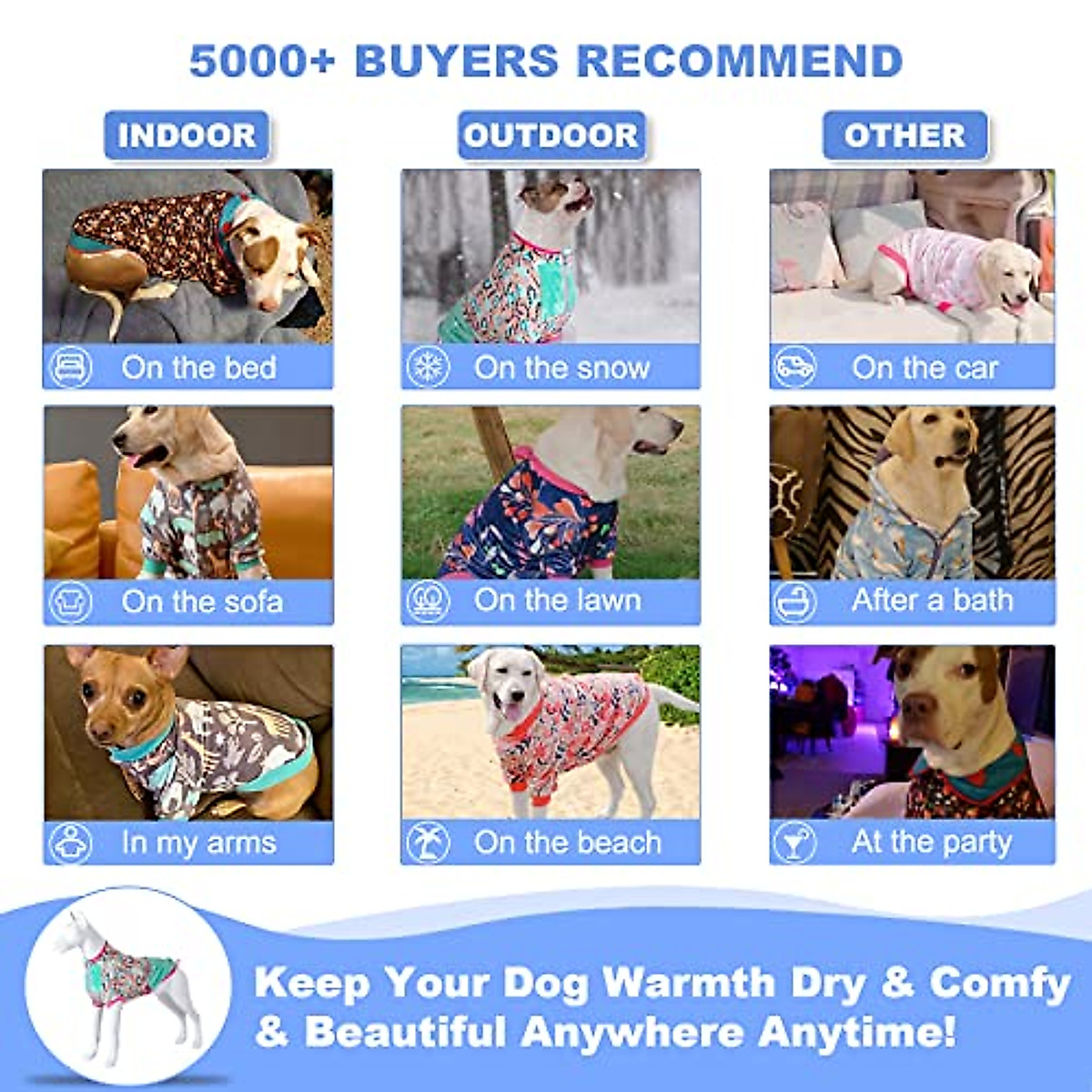 LovinPet Dog Sweater Big Dog: Lightweight Warm Pet Coats, Skin-Friendly Flannel Fabric Clothes for Dog, Wildlife Lemurs Pastel Prints Dog Clothes, Warm Dog Clothes for Large Dogs Breed,XL