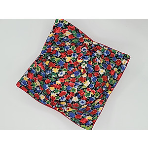 Red White Blue Roses Microwave Cozy Ditzy Floral Reversible Microwaveable Soup Holder Summer Potholder Flower Bowl Buddy Handmade Housewarming Hostess Gifts Under 10