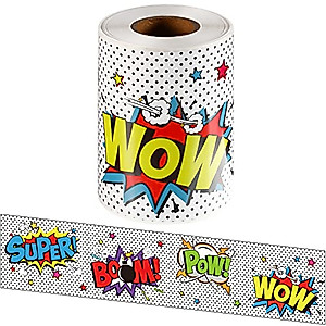 Bulletin Board Borders, Bulletin Board Decorations White Straight Paper Border Trim for Classroom Chalkboard Whiteboard Themed Carnival Party Decoration, 50ft