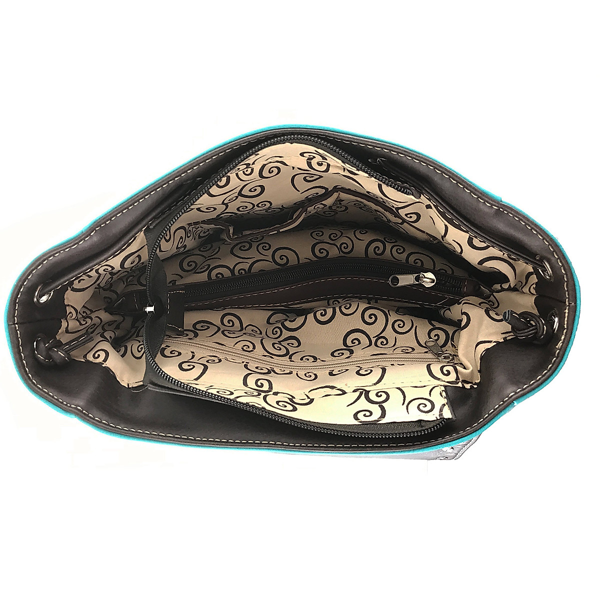 Justin West Trendy Western Cross Rhinestone Leather Conceal Carry Top Handle Square Backpack Purse (Beige Backpack)