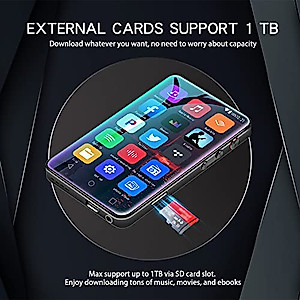 MYMAHDI 80GB MP3 Player with Bluetooth and WiFi,4" Music Player Touch Screen with Spotify, Pandra, Android Streaming MP3 Player with Audible, HiFi MP4 Player with Speaker and Deezer, Max Support 1 TB