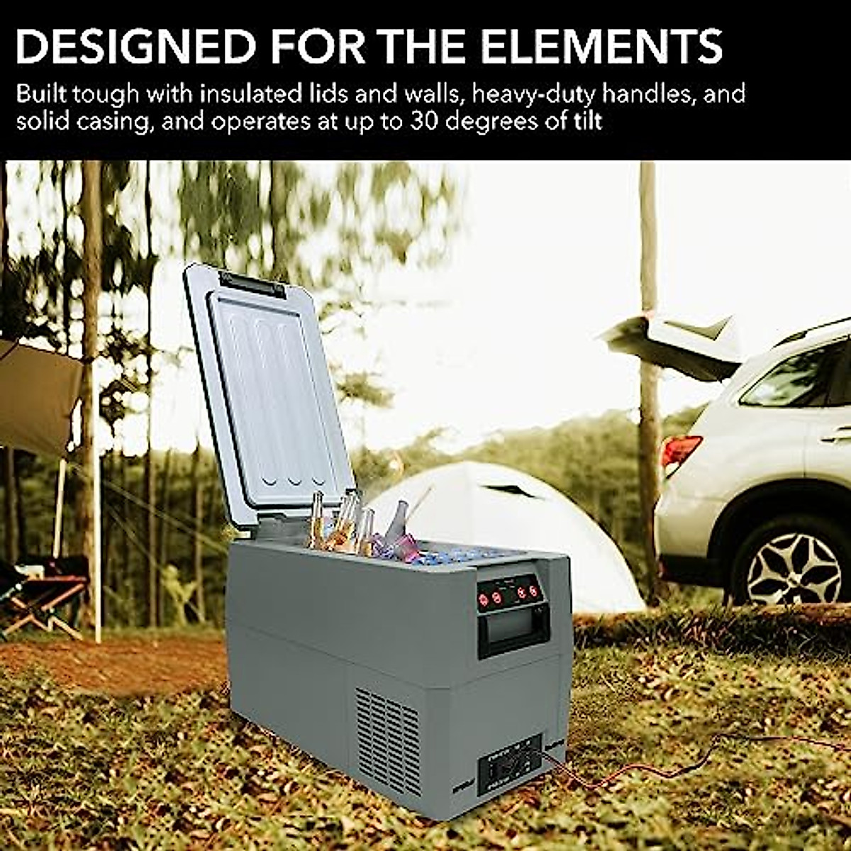 Whynter FMC-350XP 34 Quart Compact Portable Refrigerator, AC 115V/ DC 12V Real Freezer for Car, Home, Camping, RV-8°F to 50°F, One Size, Gray