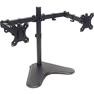 MANHATTAN Universal Dual Monitor Stand with Double-Link Swing Arms Holds Two 13" to 32" LCD Monitors up to 8 Kg (17 Lbs.), Black