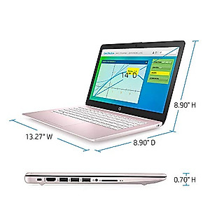 2021 HP Stream 14" HD SVA Laptop Computer, Intel Celeron N4000 Processor, 4GB RAM, 64GB eMMC Flash Memory, Intel UHD Graphics 600, 1-Year Office, Bluetooth, Win 10S, Rose Pink, 32GB SnowBell USB Card