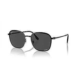 Ray-Ban RB3720 Square Sunglasses, Black/Dark Grey Polarized, 55 mm