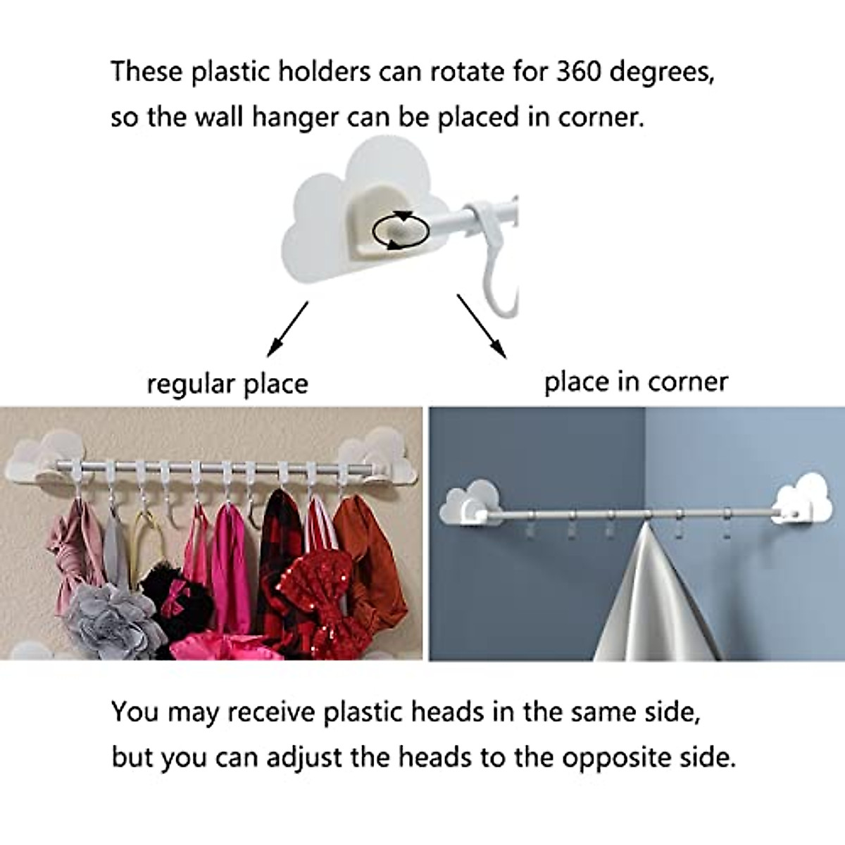 Baby Headband Organizer Scrunchies Holder Baby Girl Bow Display Ponytail Holder Wall Hanger with 10pcs Hooks