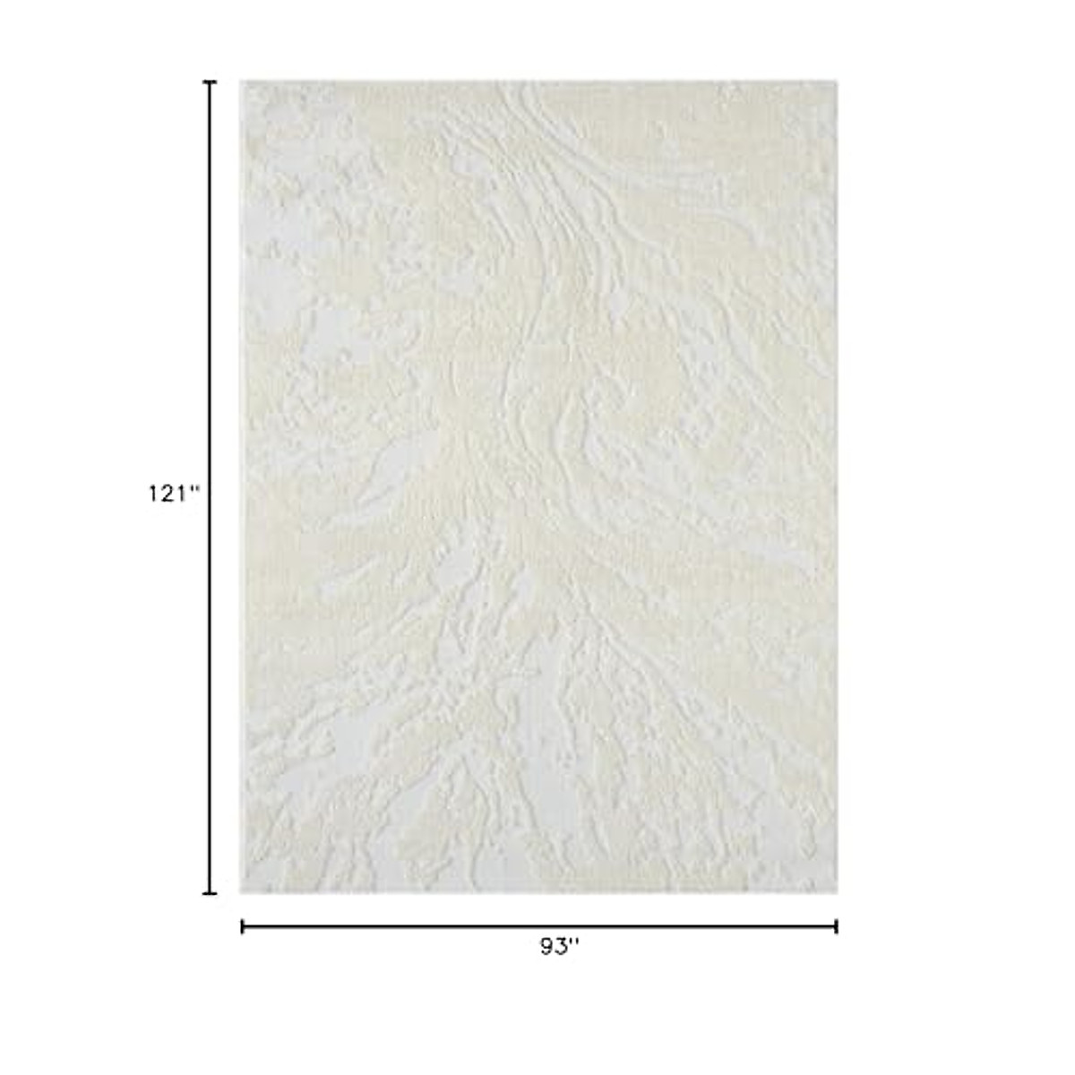 LUXE WEAVERS Abstract Textured Marble Swirl Cream 8x10 Area Rug