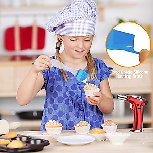 ZEBRE Butane Torch, Refillable Culinary Torch Kitchen Blow Torch Lighter with Adjustable Flame for Desserts, Creme Brulee, BBQ and Baking (Butane Gas Not Included) (Red)