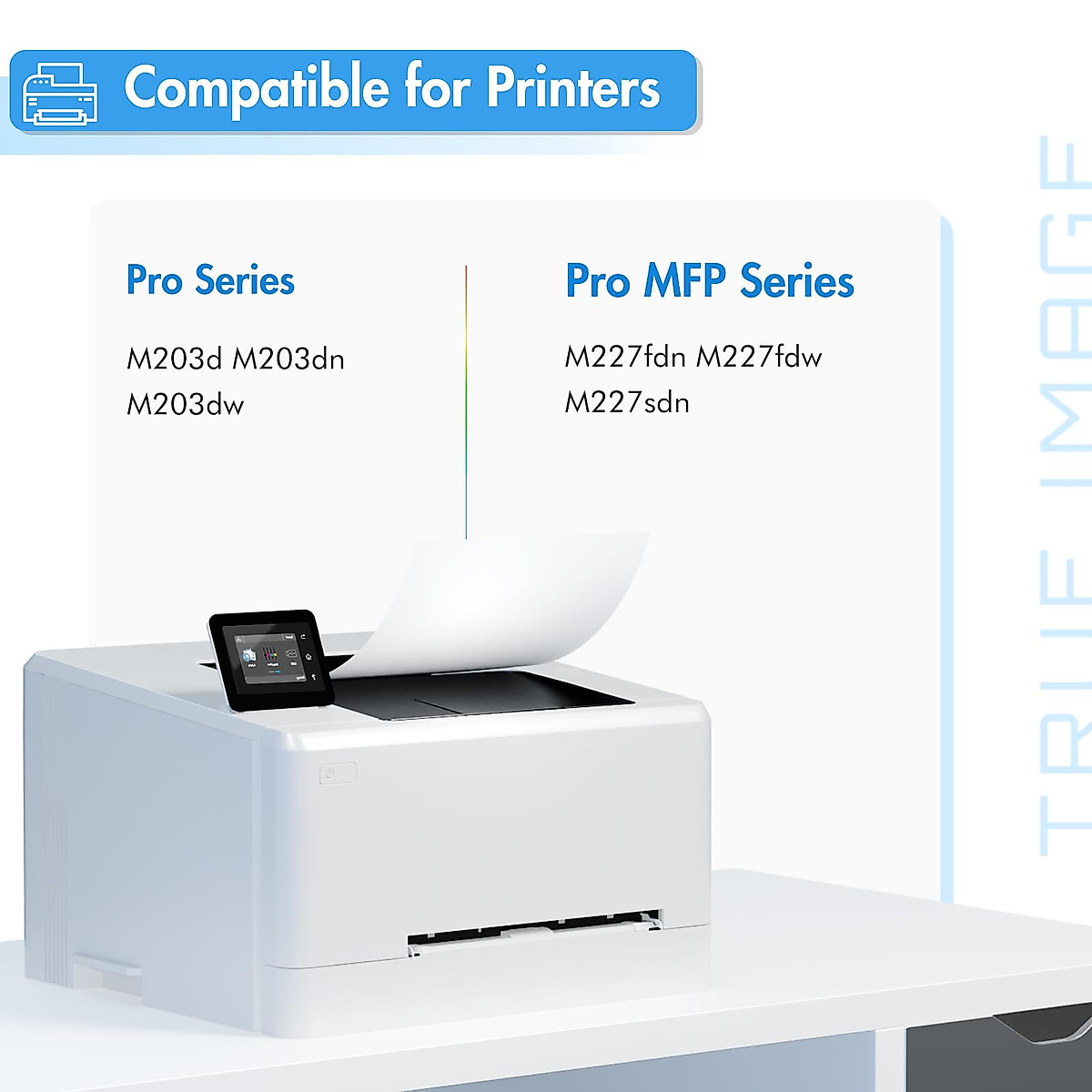 TRUE IMAGE Compatible Toner Cartridge Replacement for HP 30X 30A CF230X CF230A for Pro MFP M227fdw M203dw M227fdn M203dn M227sdn M203d M207 M203 Printer Ink (Black, 4-Pack)