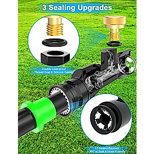 Lekit Misters for Outside Patio 27.5FT(8.4M)+8 Brass Mist Nozzles+a Brass Adapter(3/4") Detachable Outdoor misting Cooling System for Garden, Waterpark, Greenhouse, Backyard