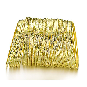 Ensoul Flower Mixed Metal Aztec Multi Bangle Set of 50