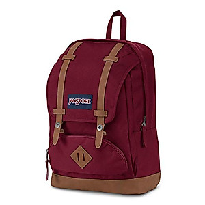 JanSport Cortlandt Laptop Backpack, Viking Red, 15” Laptop Sleeve-Synthetic Leather Shoulder Computer Bag with Large Compartment, Padded Straps-Book Rucksack for Men, Women