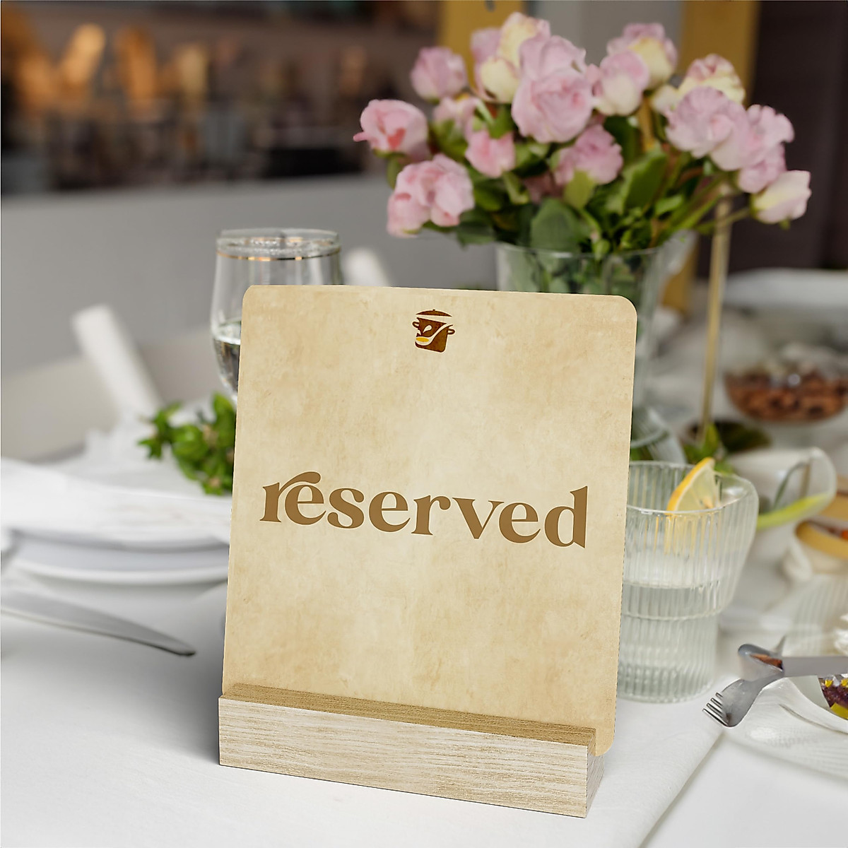 Tidita Place Card Holder 4.8x1.2x1- Wood Acrylic Sign Holders 20 Pack - Oak Wood Table Card Display Stands, Perfect for Table Number Signs, Wedding Party Events (Natural Color Pack20)