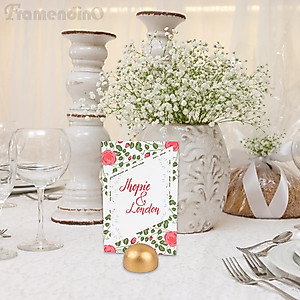 Framendino, 12 Pack Round Table Number Stands Place Card Holders Table Number Clips for Wedding Reception Banquet