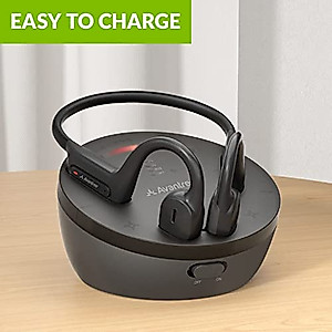 Avantree Medley Air - Wireless Earbuds for TV Listening with Clear Dialogue, Open-Ear Design for Surrounding Awareness, Bluetooth Transmitter & Headphones Charging Dock 2 in 1, Soundbar Passthrough