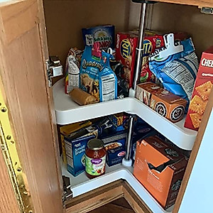 32 Inch Kidney Lazy Susan Turnable, White Lazy Susan Kitchen Cabinet Organizer