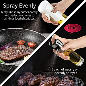 Oil Sprayer for Cooking -200ml Glass Olive Oil Sprayer Mister -Olive Oil Spray Bottle, Kitchen Gadgets Accessories for Air Fryer-Canola Oil Spritzer Widely Used for Salad Making, Baking - Frying, BBQ