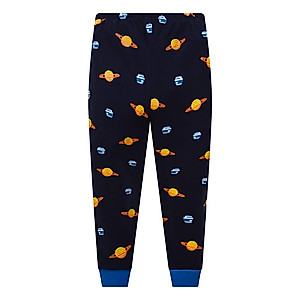 Little Boys Space Pajamas Sets for Toddler 100% Cotton Dinosaur Train Rocket Glow in Dark Sleepwear Long Sleeve 2 Piece kids Clothes Pjs 3-7T starry1-6256-6T