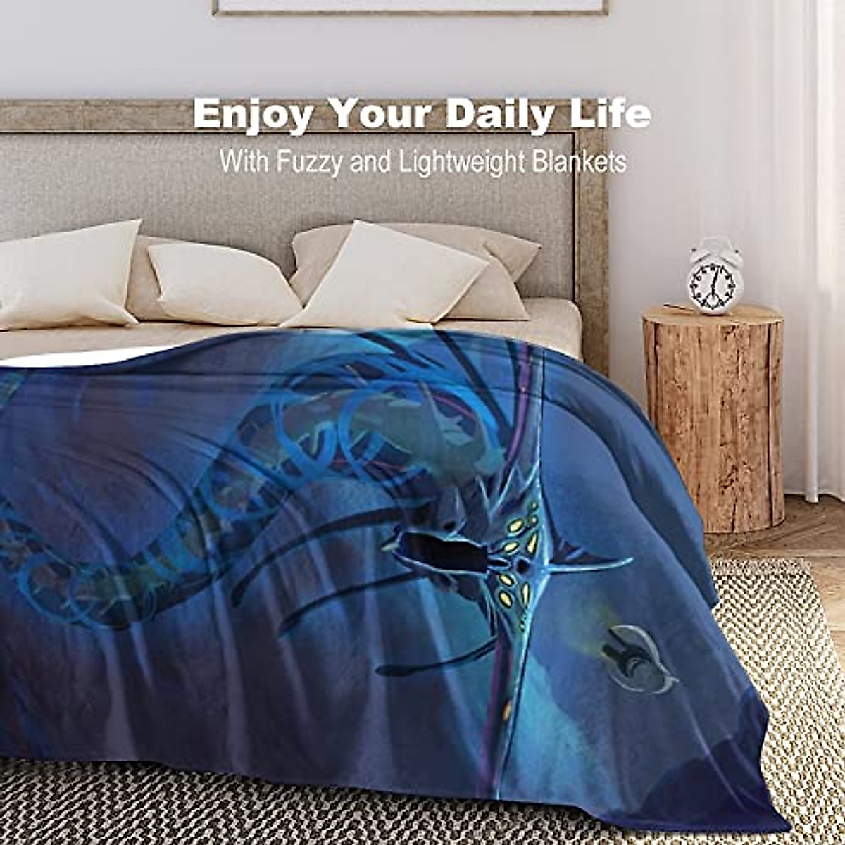 Subnautica Merch Blanket and Throw Comfy Warm Novelty Sherpa Blanket for Bed Sofa Office Travel Gift