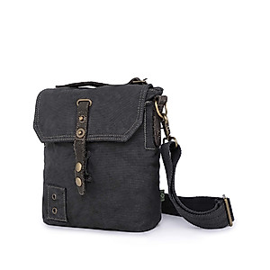 TSD Brand Coastal Canvas Crossbody Bag (Dark Grey)