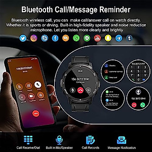 Basznrty Smart Watch for Men Fitness: (Make/Answer Call) Bluetooth Military Smartwatch for Android iPhone Phones Waterproof Outdoor Tactical Digital Sport Run Watches Tracker Sleep Heart Rate Monitor