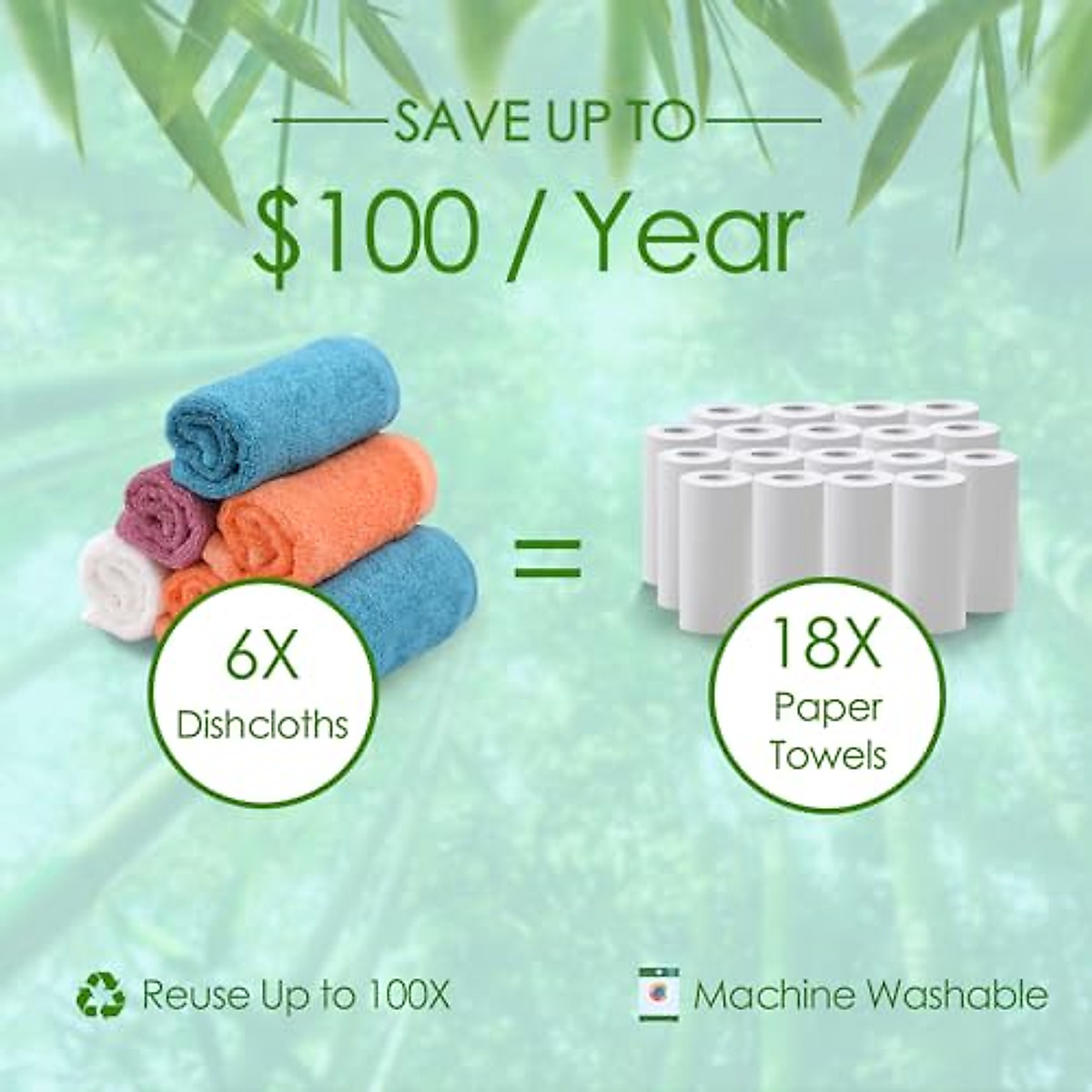 Dish Cloths 6 Pack, 10x14 inch Small Kitchen Washcloths for Washing Dishes, Lint Free Fast Dry Reusable Cleaning Cloth, Ultra Soft & Scratch Free Terry Dish Rag, Easy to Rinse White Dishcloths